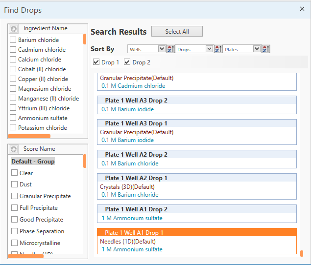 Finding Drops in a Plate